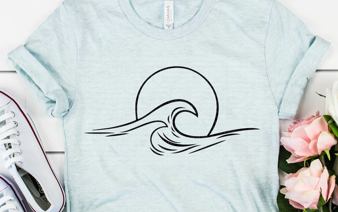 Wave and Sun SVG, Sunshine SVG, Sea Vacation, Ocean, Tropical Summer ...