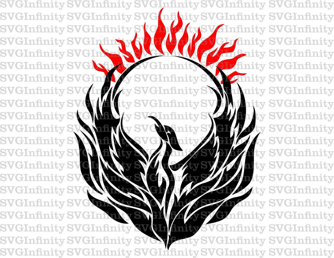 Phoenix SVG, Mythical Bird SVG, Phoenix Rising From the Flames, Phoenix ...
