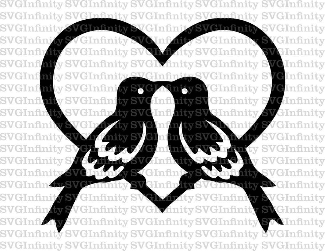 Heart and Birds SVG Birds Heart SVG Love Birds - Etsy