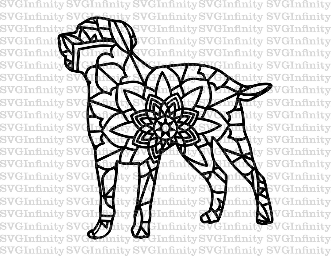 Rottweiler Mandala SVG, Rottweiler SVG, Rottweiler Clipart, Rottie ...