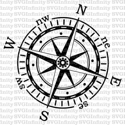 Nautical Compass Svg Eps Dxf Ai Png Files for Cricut - Etsy