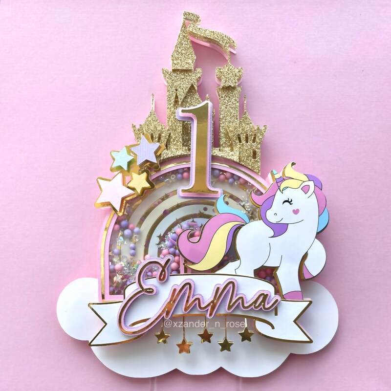 Rainbow Cake Topper - Etsy