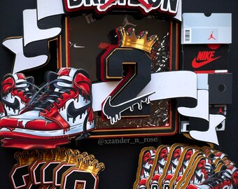 Jordan Shoe Cake Topper Jordan Sneaker Theme Cake Topper Jordan Party ...