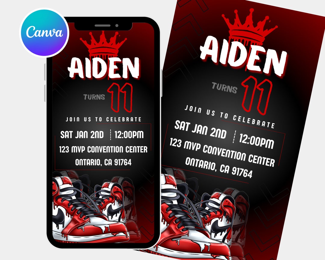 Nike Inspired Digital Invitation - Etsy