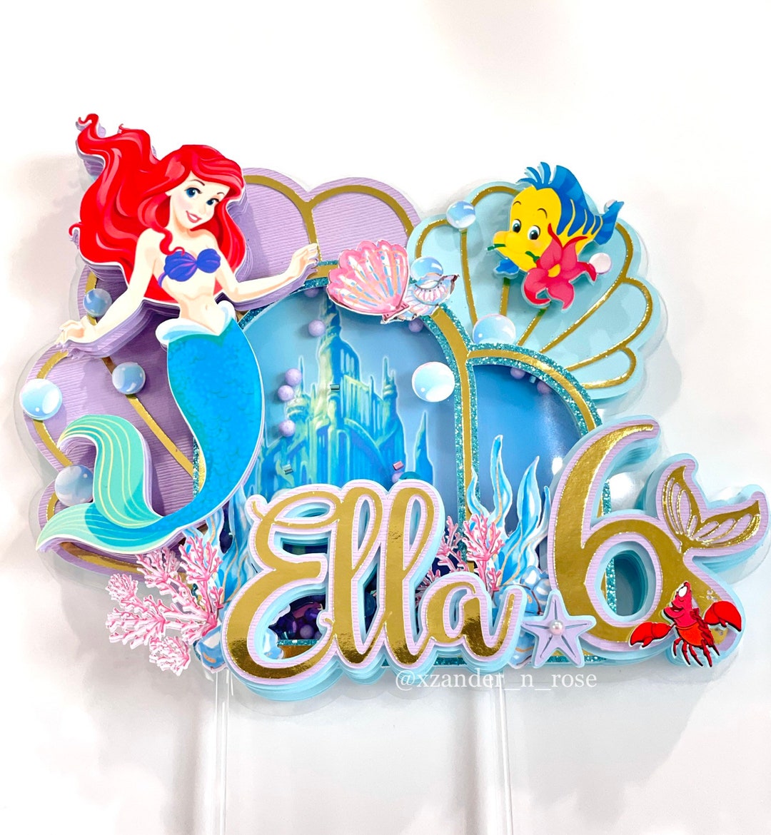 Ariel Little Mermaid Cake Topper - Etsy