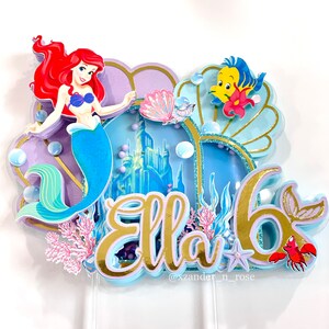 Ariel Little Mermaid Cake Topper - Etsy