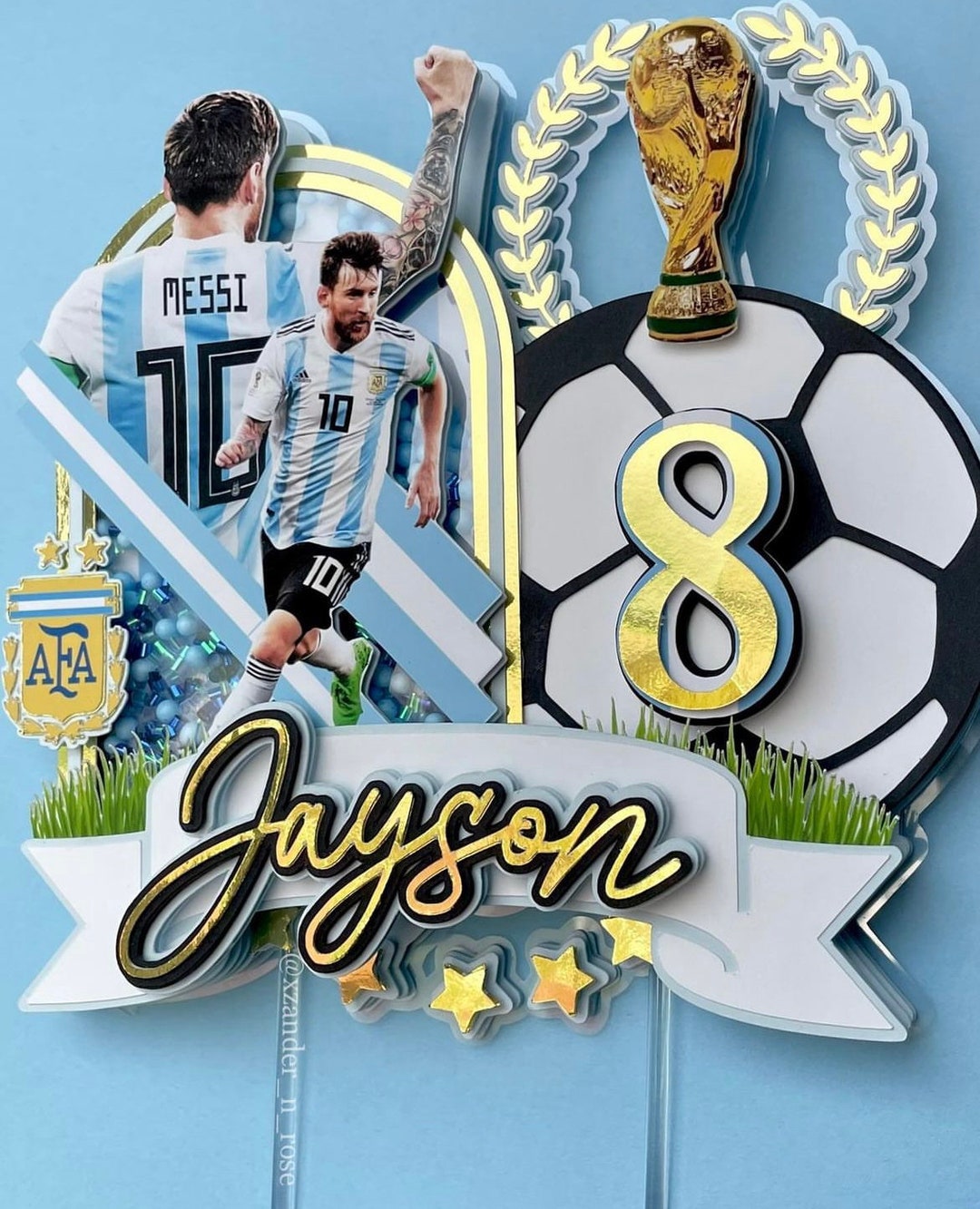 Soccer Cake Topper, Messi Inspired Shaker Cake Topper - Etsy