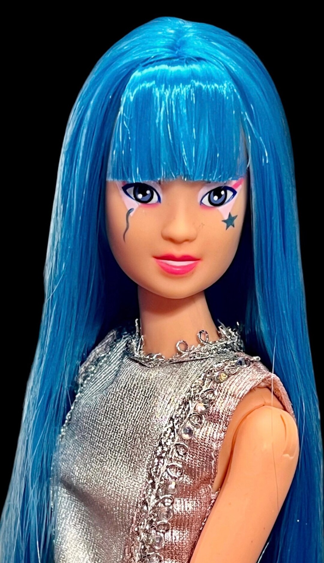 Jem and the Holograms Vintage Customized Aja Doll OOAK Reroot Doll - Etsy