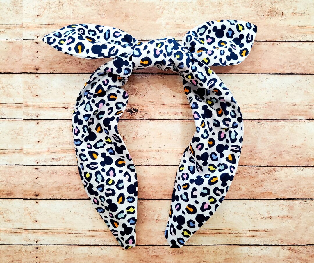 Mickey Mouse Animal Print Knotty Bow Headband, Headband, Disney ...