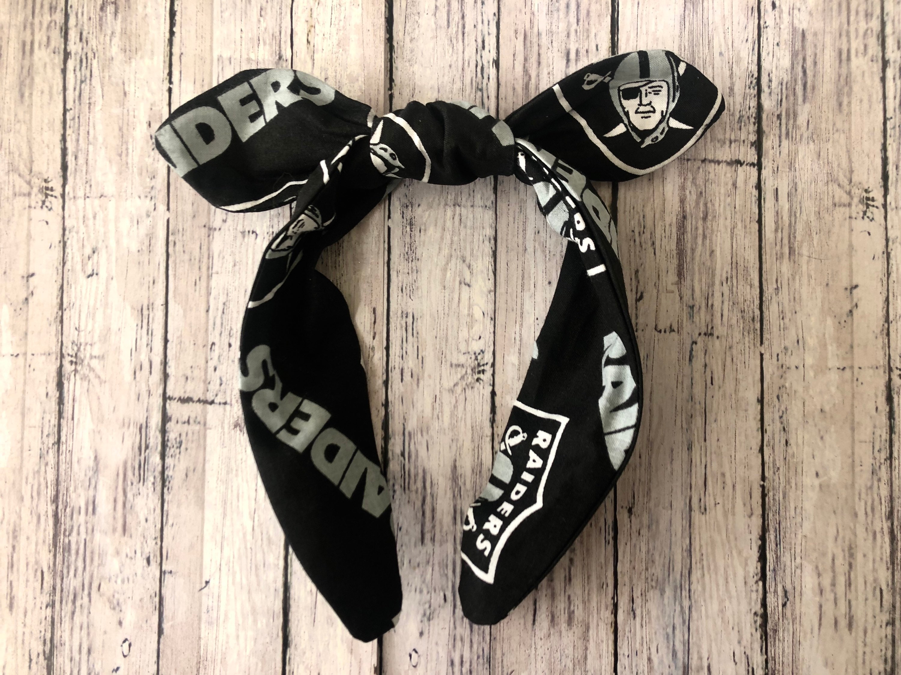 Raiders Knotty Bow Headband Top Knot Headband Sports - Etsy