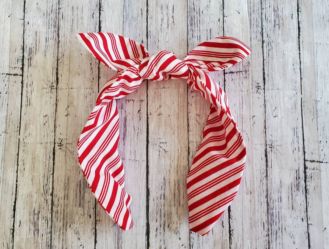 Christmas Candy Cane Stripe Headband Top Knot Headband - Etsy