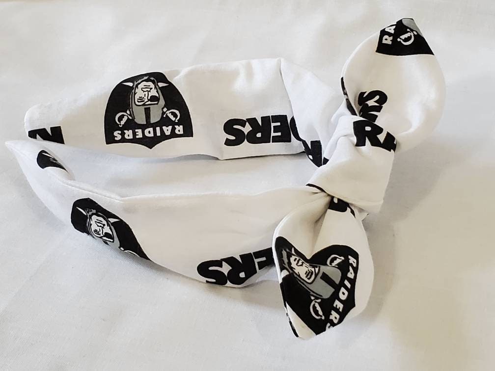 Raiders Knotty Bow Headband Top Knot Headband Sports - Etsy