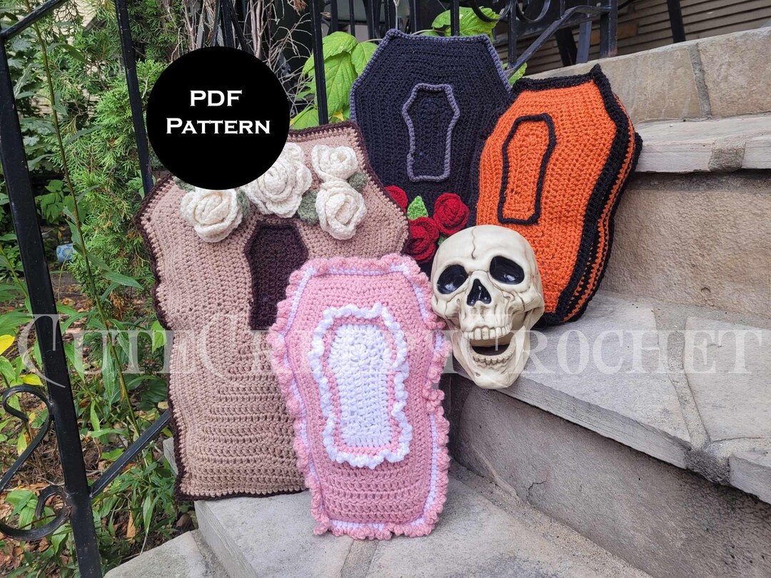 Crochet Coffin Pattern, Coffin Pillow, Halloween Coffin, Coffin Pattern ...