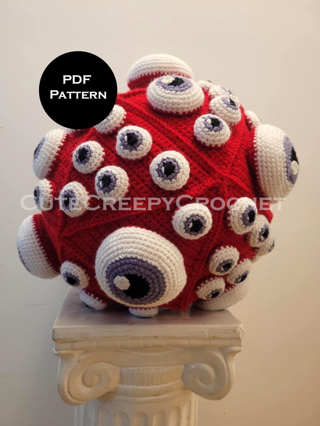 Crochet Pattern, Crochet Eyeball, Crochet Eye Pattern, Eyeball Pillow ...