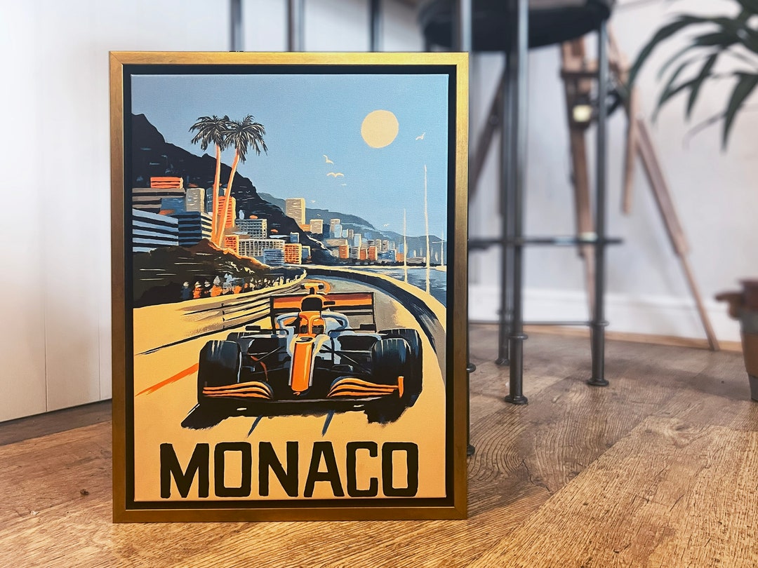 Mclaren X Gulf Monaco - Float Framed Formula 1 Premium Canvas - Art ...