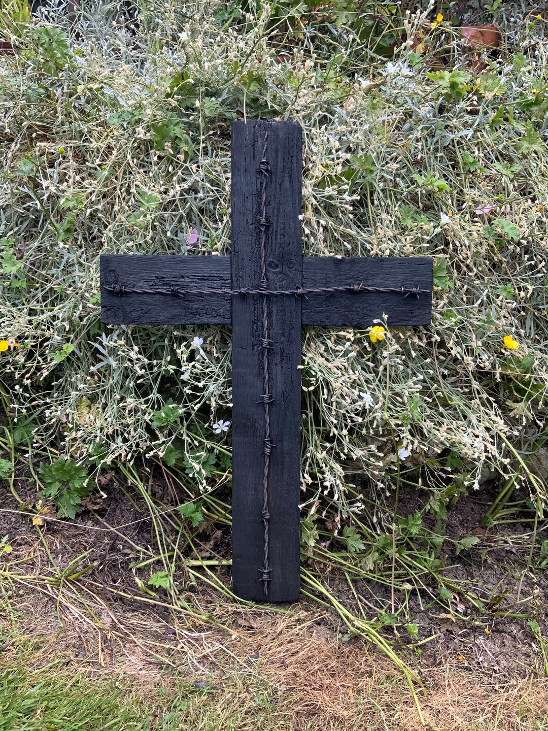 Gothic Barbed Wire and Wood Cross - Etsy