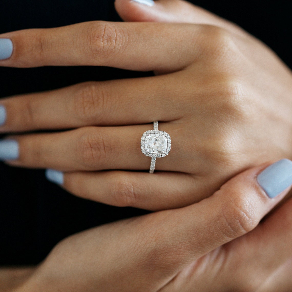 Cushion diamond engagement ring cushion cut engagement ring | Etsy