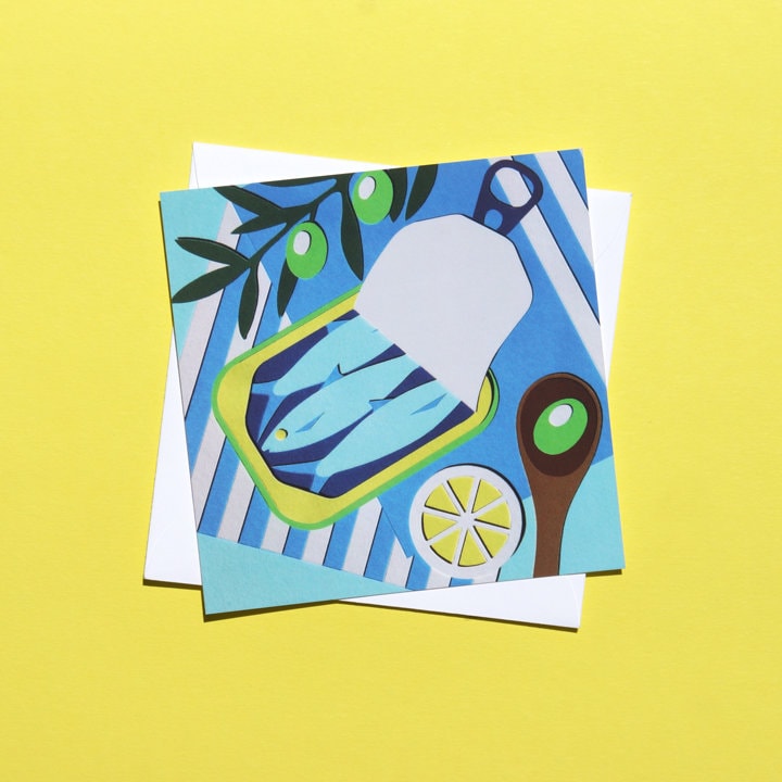 Illustrated Postcard, Sardine Card, Souvenir From Marseille, Artist's ...