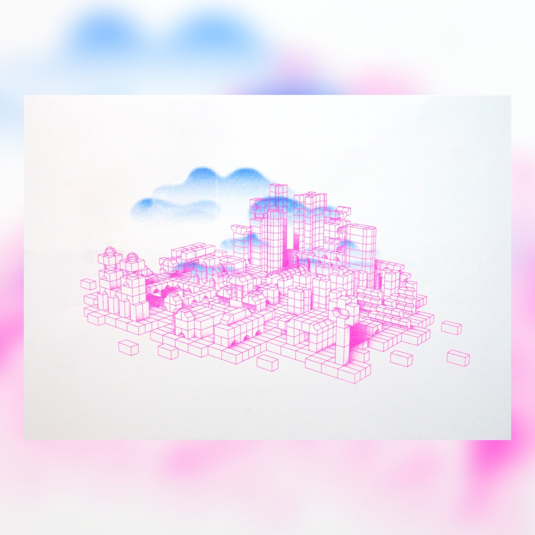 Illustrated Poster A3, Artist Poster, Risographic Printing, Fluorescent ...