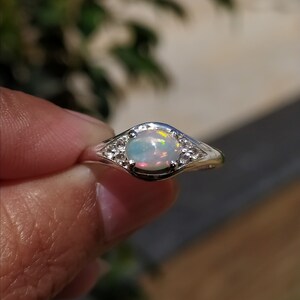Natural Ethiopian Opal Engagement Ring-fire Opal Evil Eye - Etsy