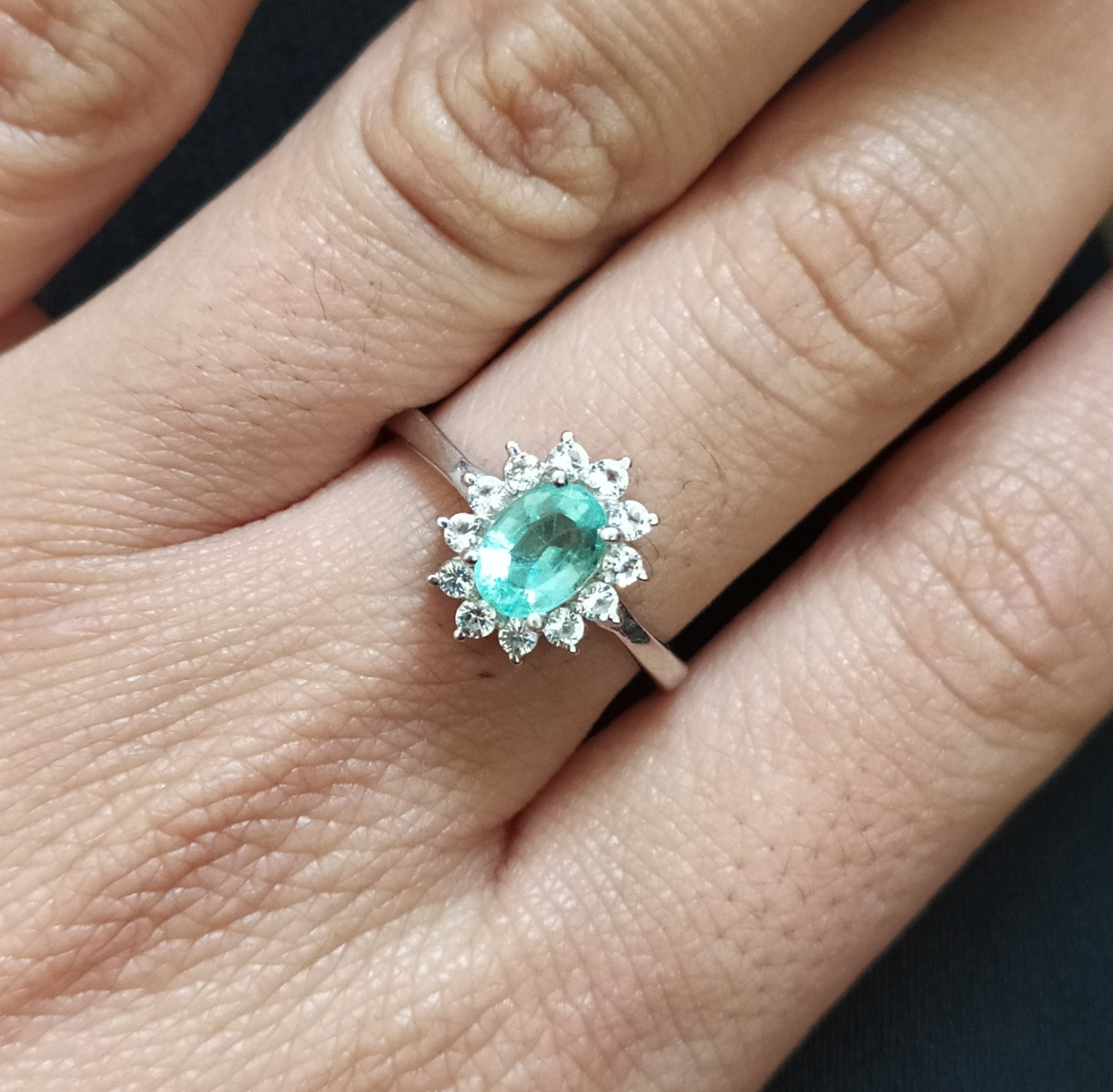 100% Natural Colombiano Anillo Esmeralda-925 Plata de Ley | Etsy