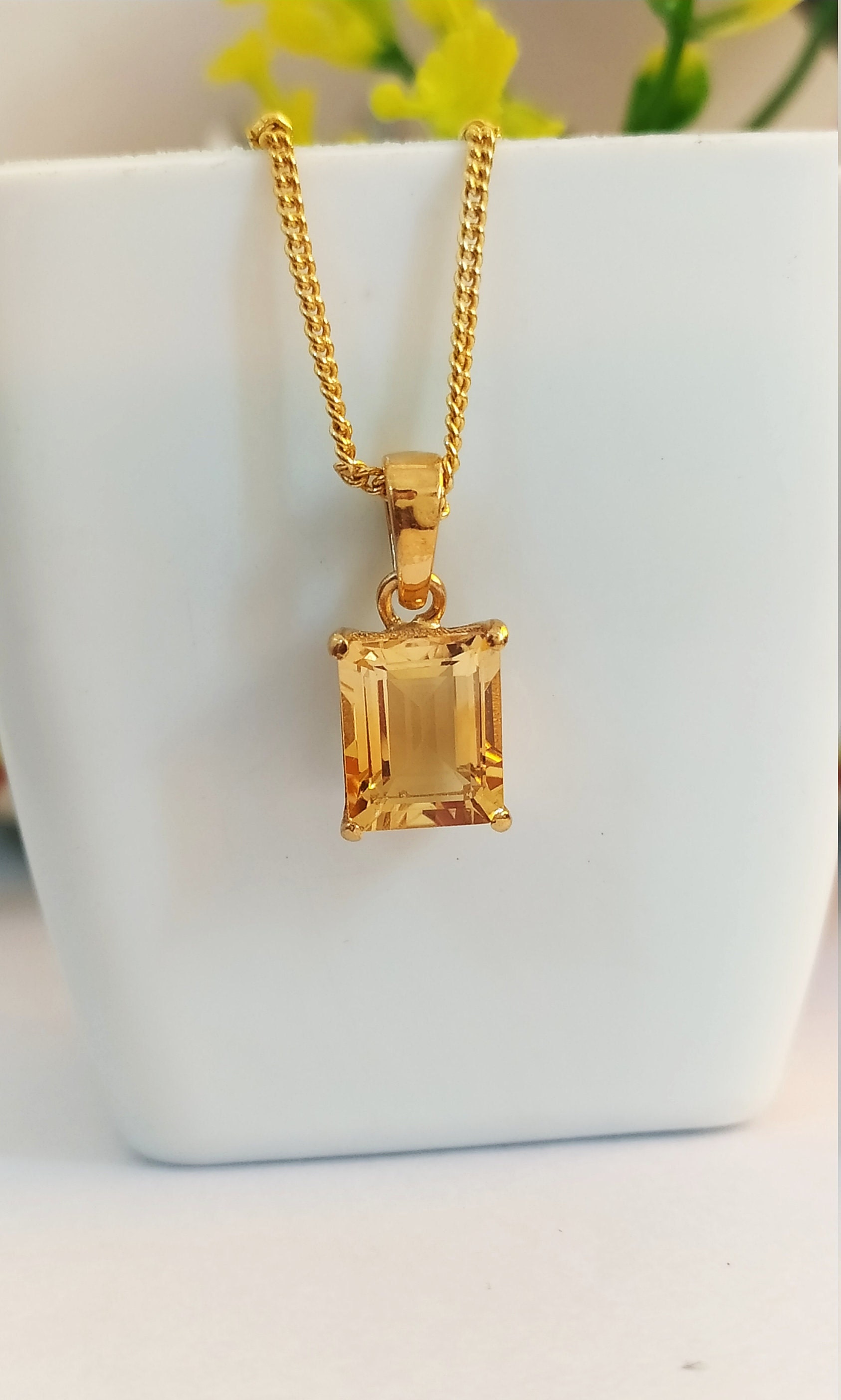 AAA Gold Citrin Halskette Set-Echter Goldener Citrin | Etsy