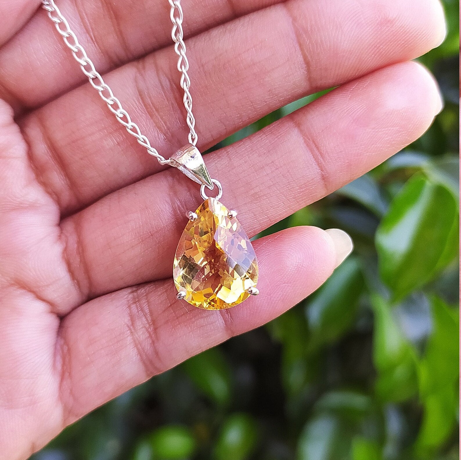 Natural Citrine Necklace Set-november Birthstone Pendant | Etsy