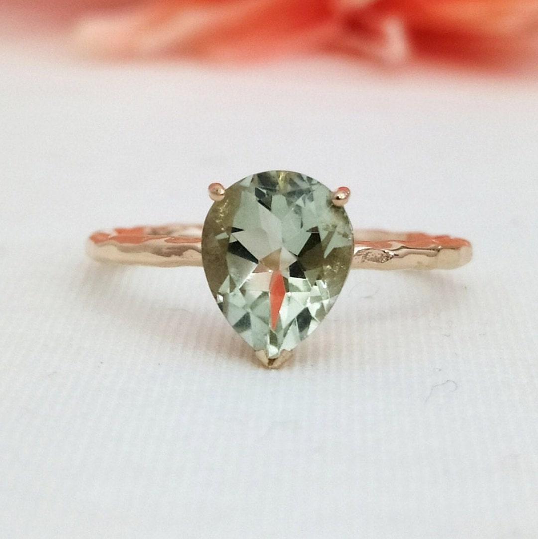Natural Green Amethyst Ring-natural Prasiolite Vintage Ring-amethyst ...