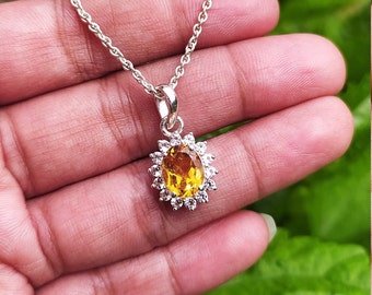 Citrine and topaz necklace store