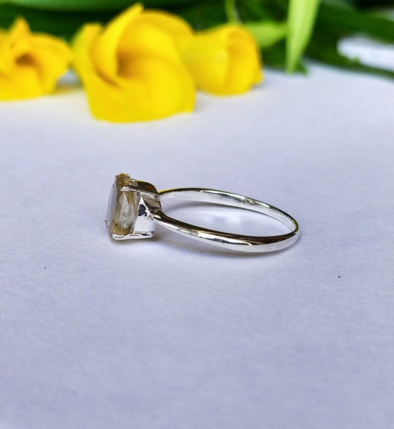 Golden Rutile Quartz Ring-Natural Rutiled Quartz Solitaire | Etsy