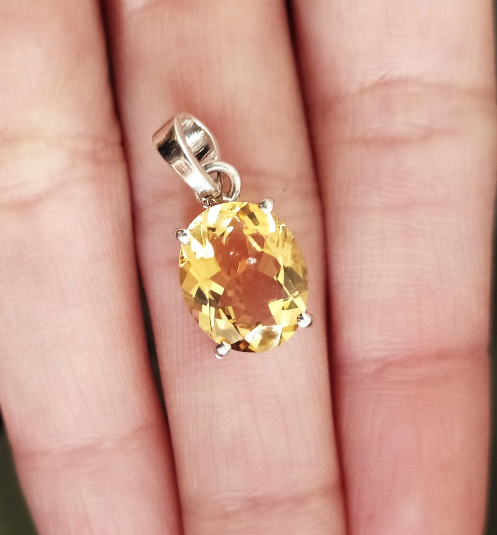 Natural Golden Topaz Pendant-925 Solid Sterling Silver-jewelry - Etsy