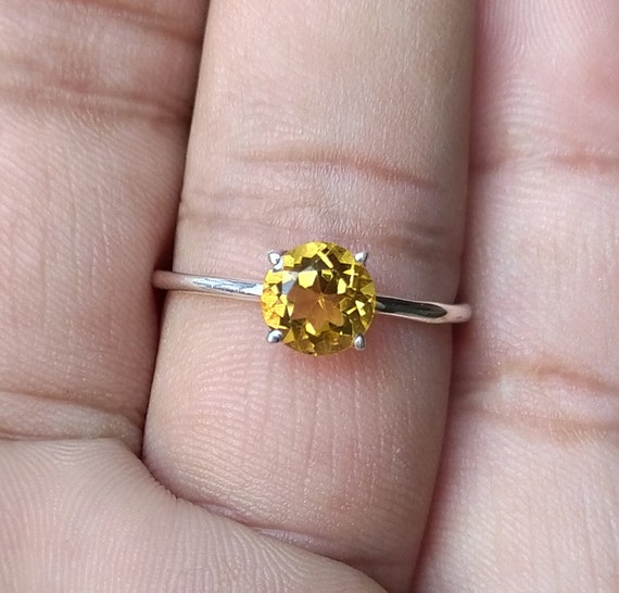 925 Solid Sterling Silver Ring-Natural Golden Citrine | Etsy