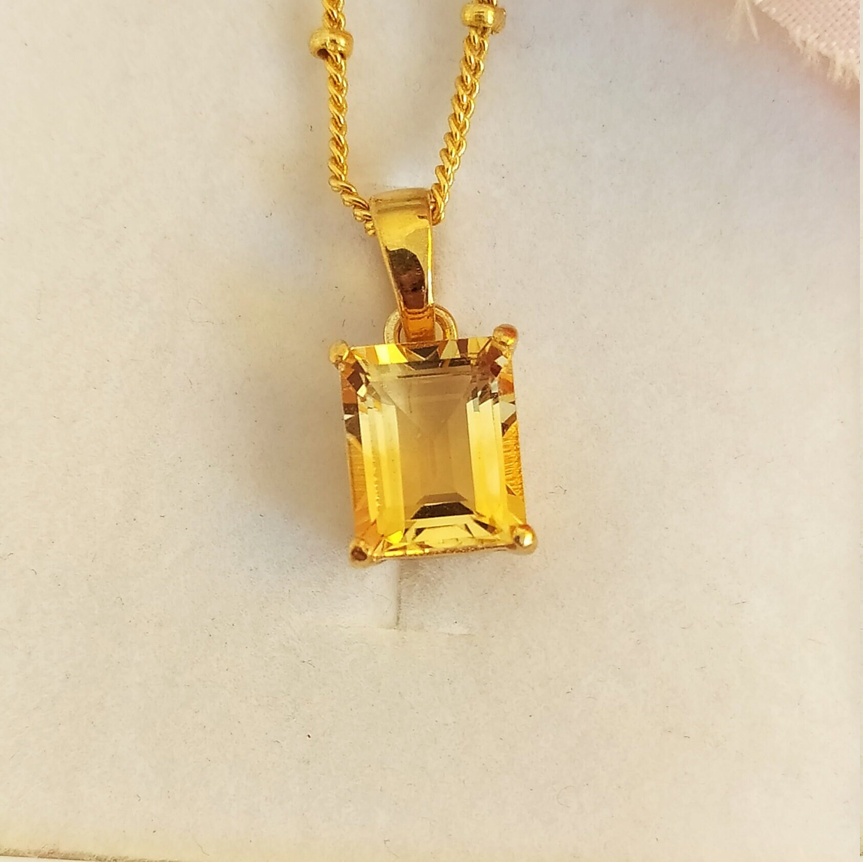 AAA Gold Citrin Halskette Set-echter goldener Citrin Birthstone ...