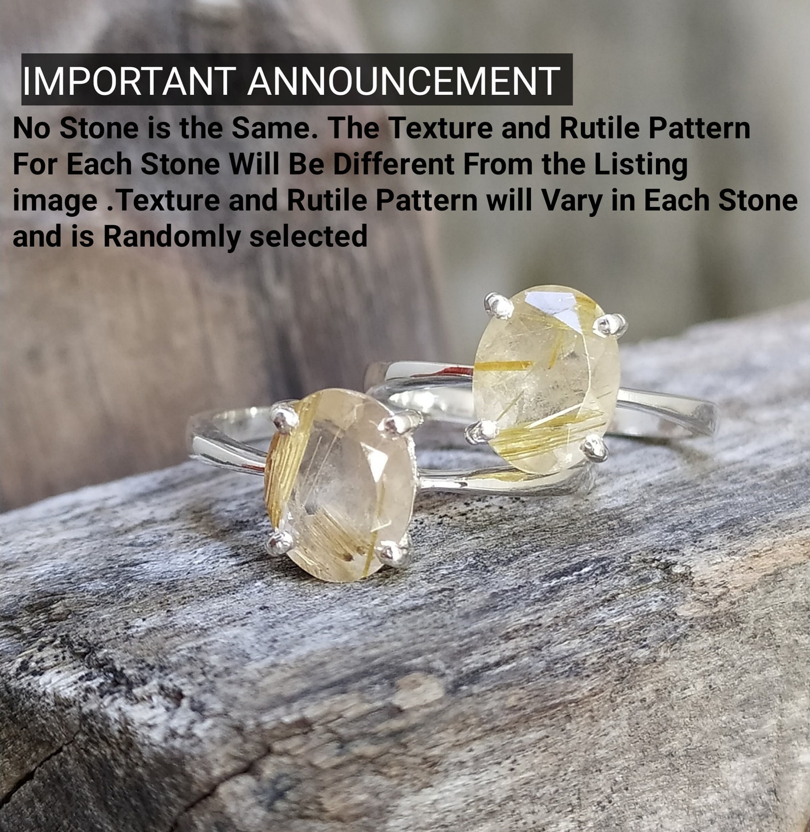 Golden Rutile Quartz Ring-natural Rutilated Quartz Solitaire - Etsy