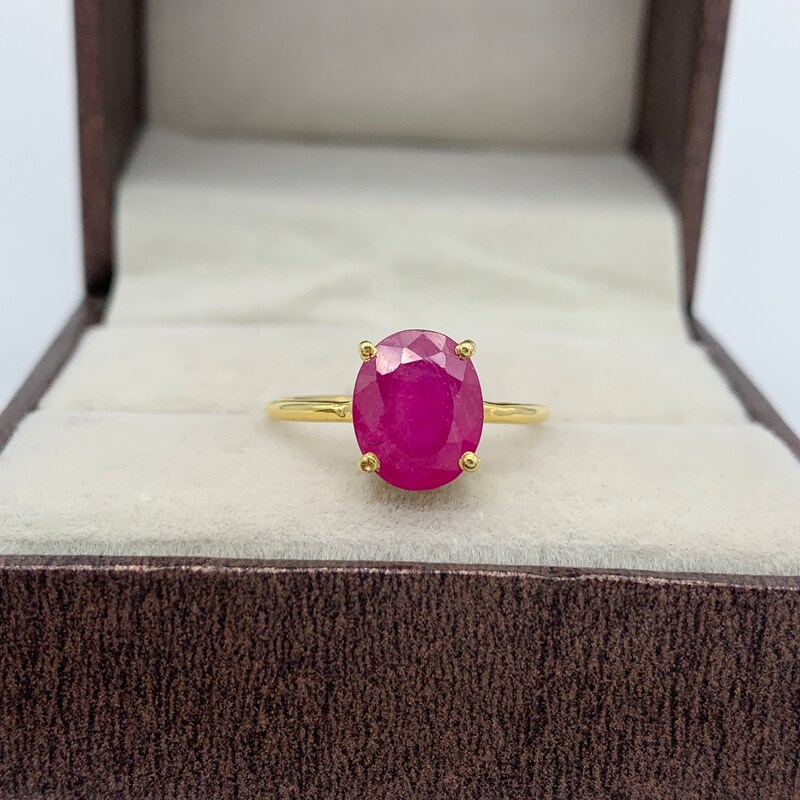Ruby Gold Ring - Etsy