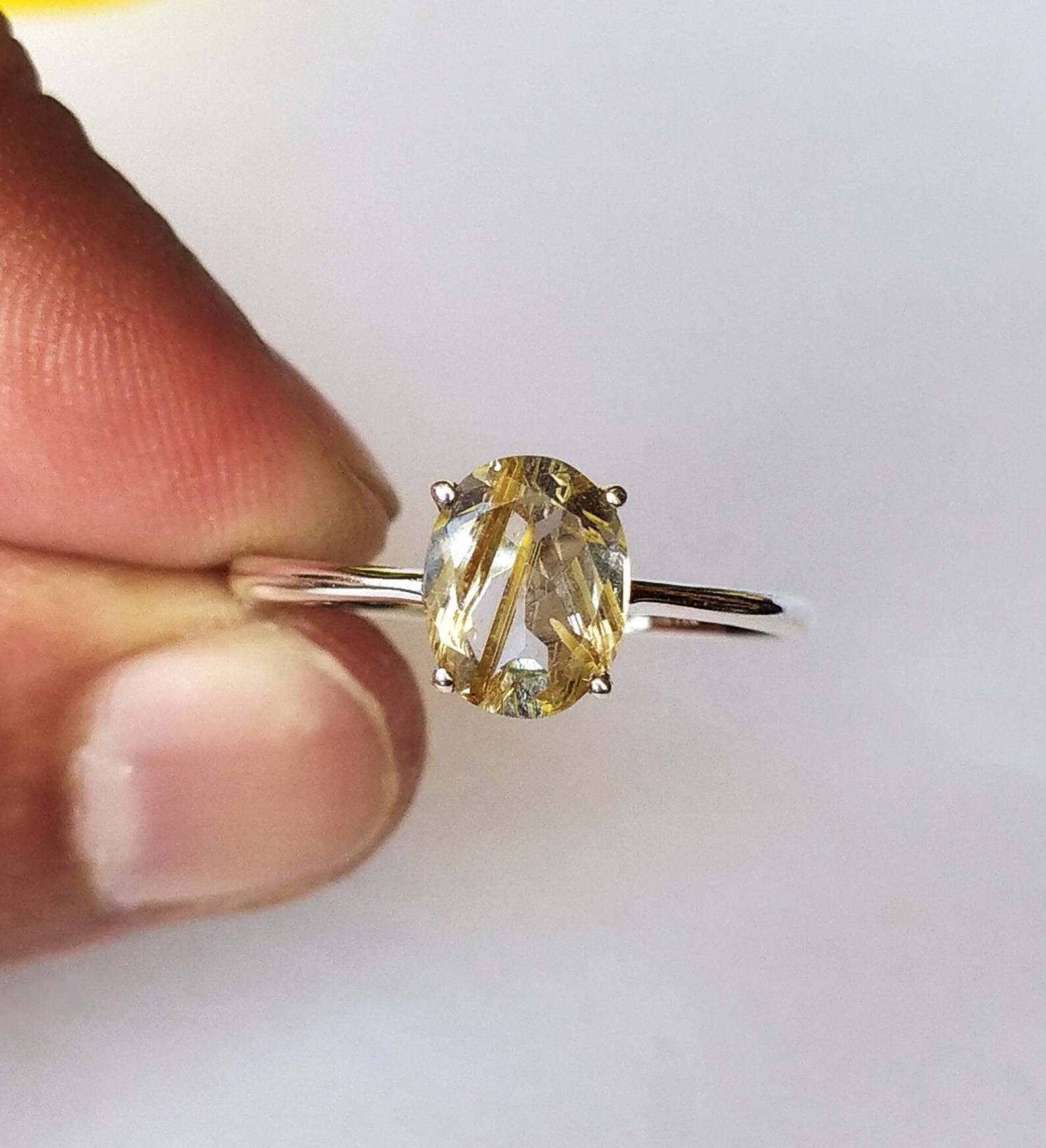 Golden Rutile Quartz Ring-natural Rutilated Quartz Solitaire - Etsy