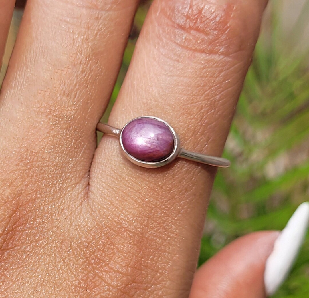 Genuine Star Ruby Ring-flashy Ruby Ring Sterling Silver-star Ruby ...