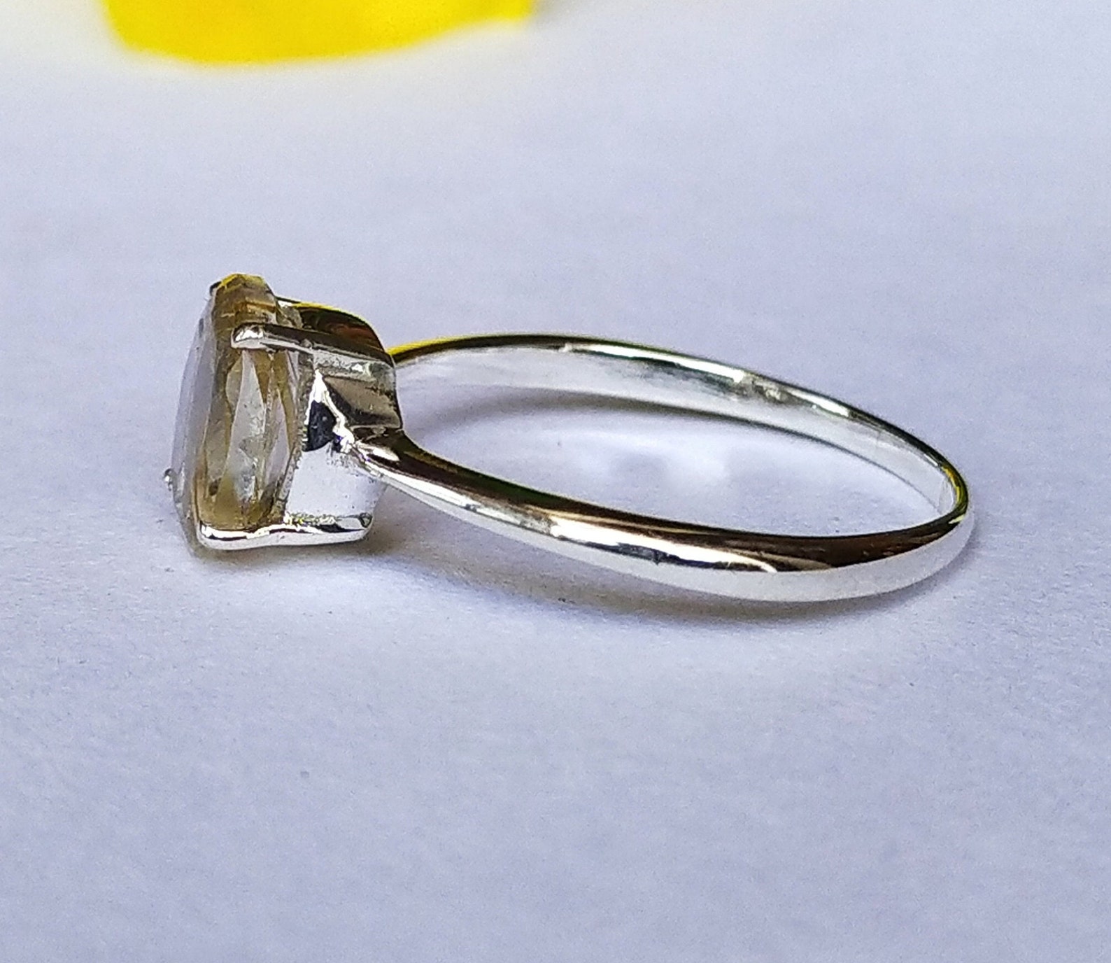 Golden Rutile Quartz Ring-natural Rutilated Quartz Solitaire - Etsy