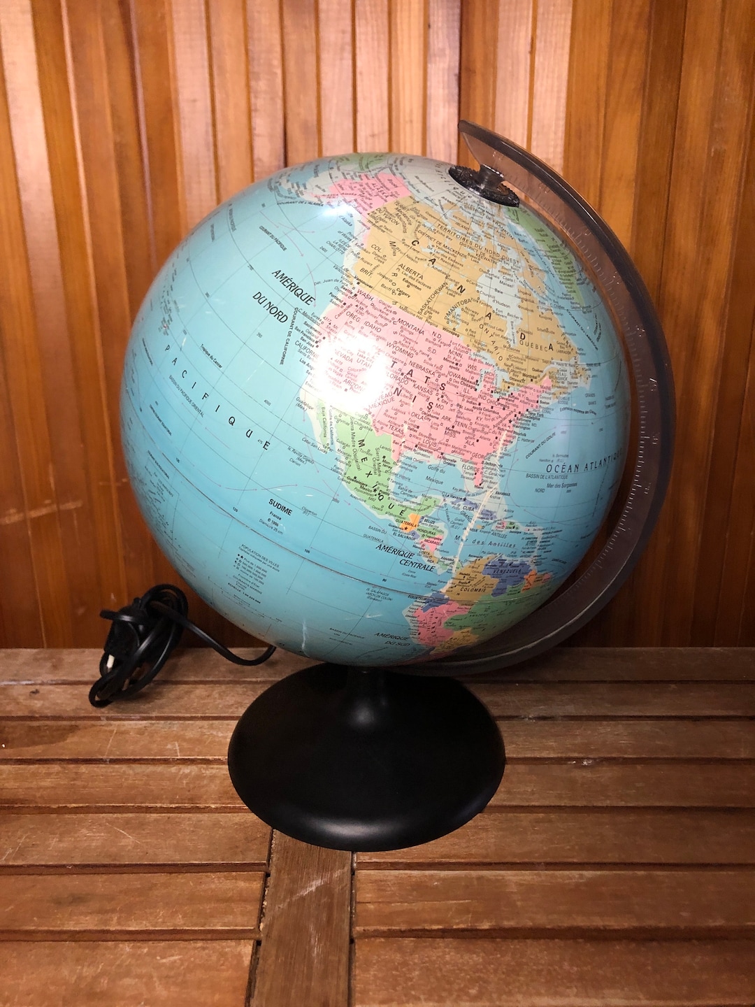 Old World Map Terrestrial Globe SUDIME Météore Made in France Vintage ...