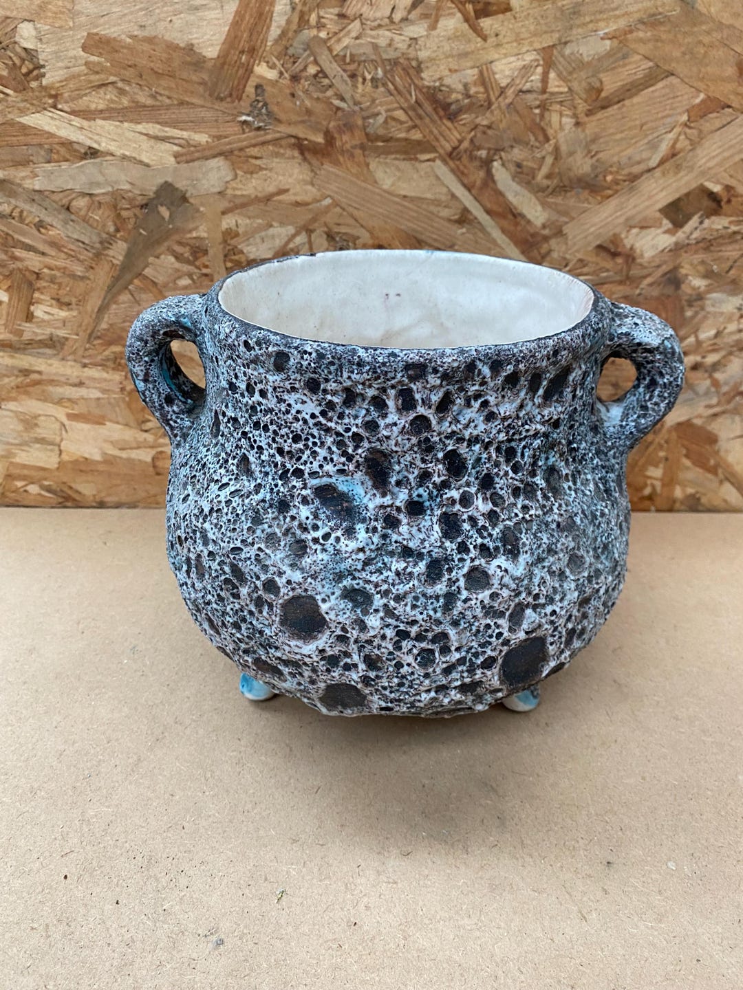 Old Tripod Cauldron Annette ROUX Ceramic Fat Lava 50s Vintage B579 - Etsy