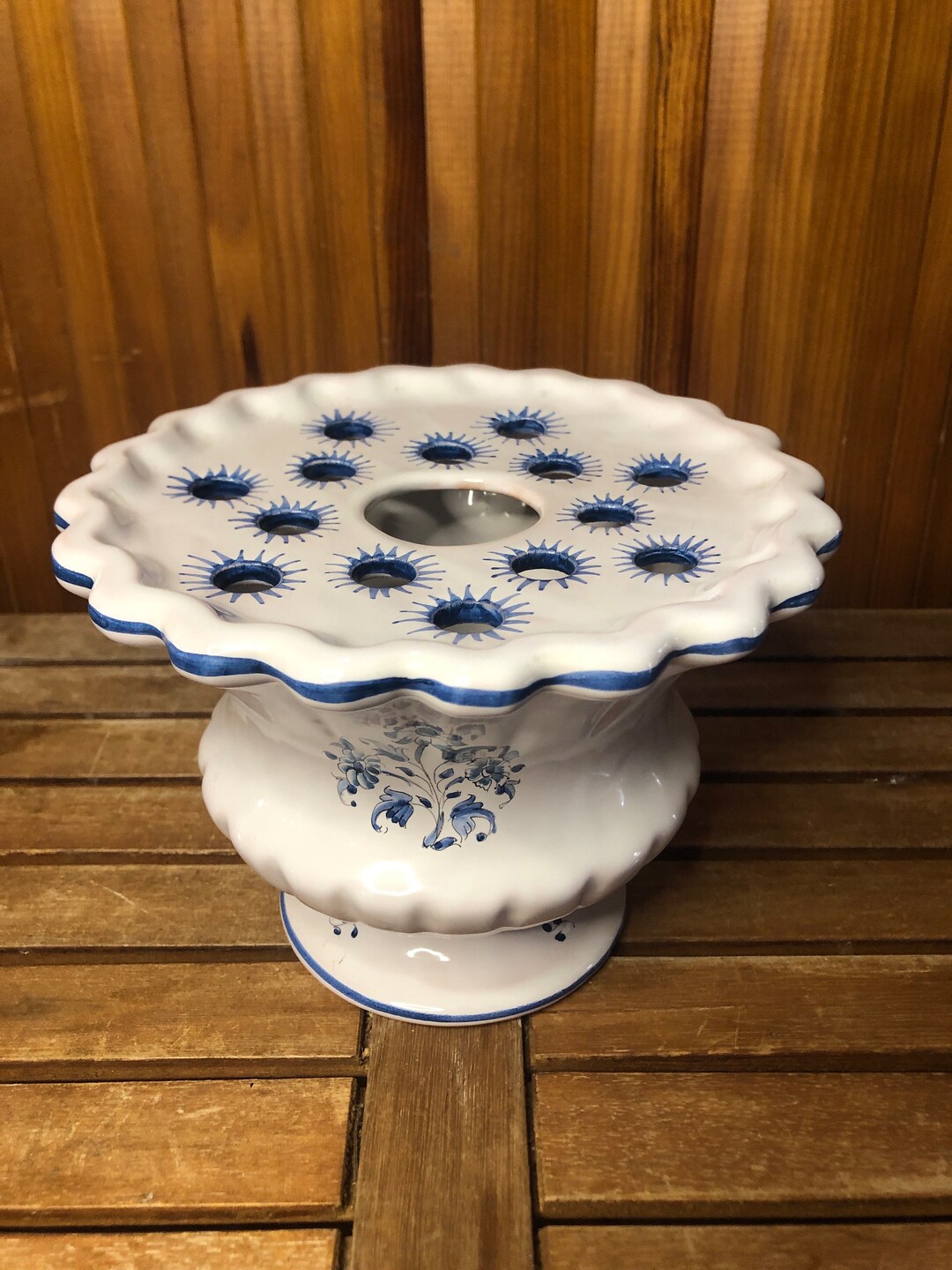 Old MOUSTIERS Flower Vase Vintage White Ceramic #A461 - Etsy