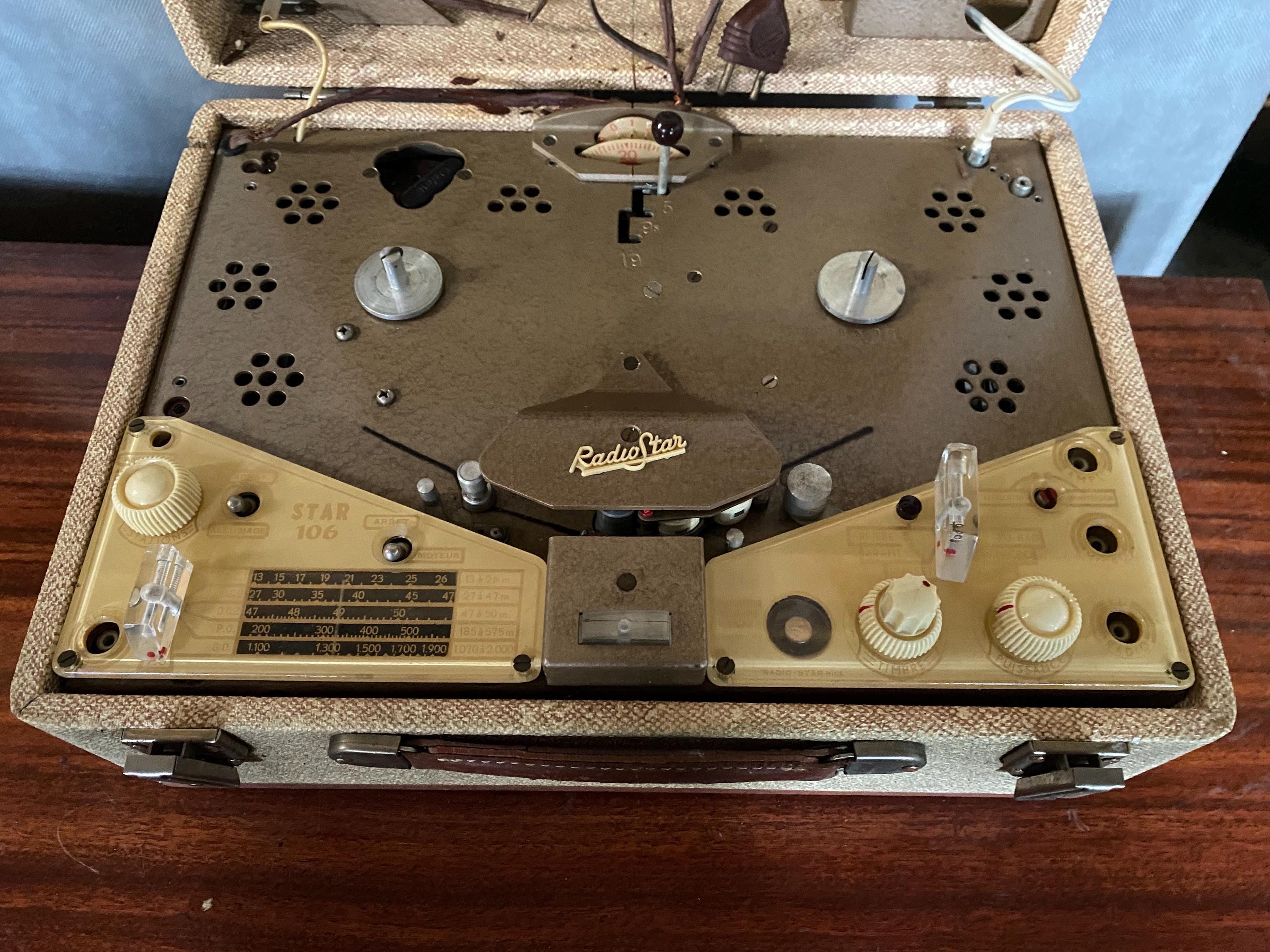 Ancien Magnétophone À Bandes RADIOSTAR Star 106 Métal & Bakélite ...