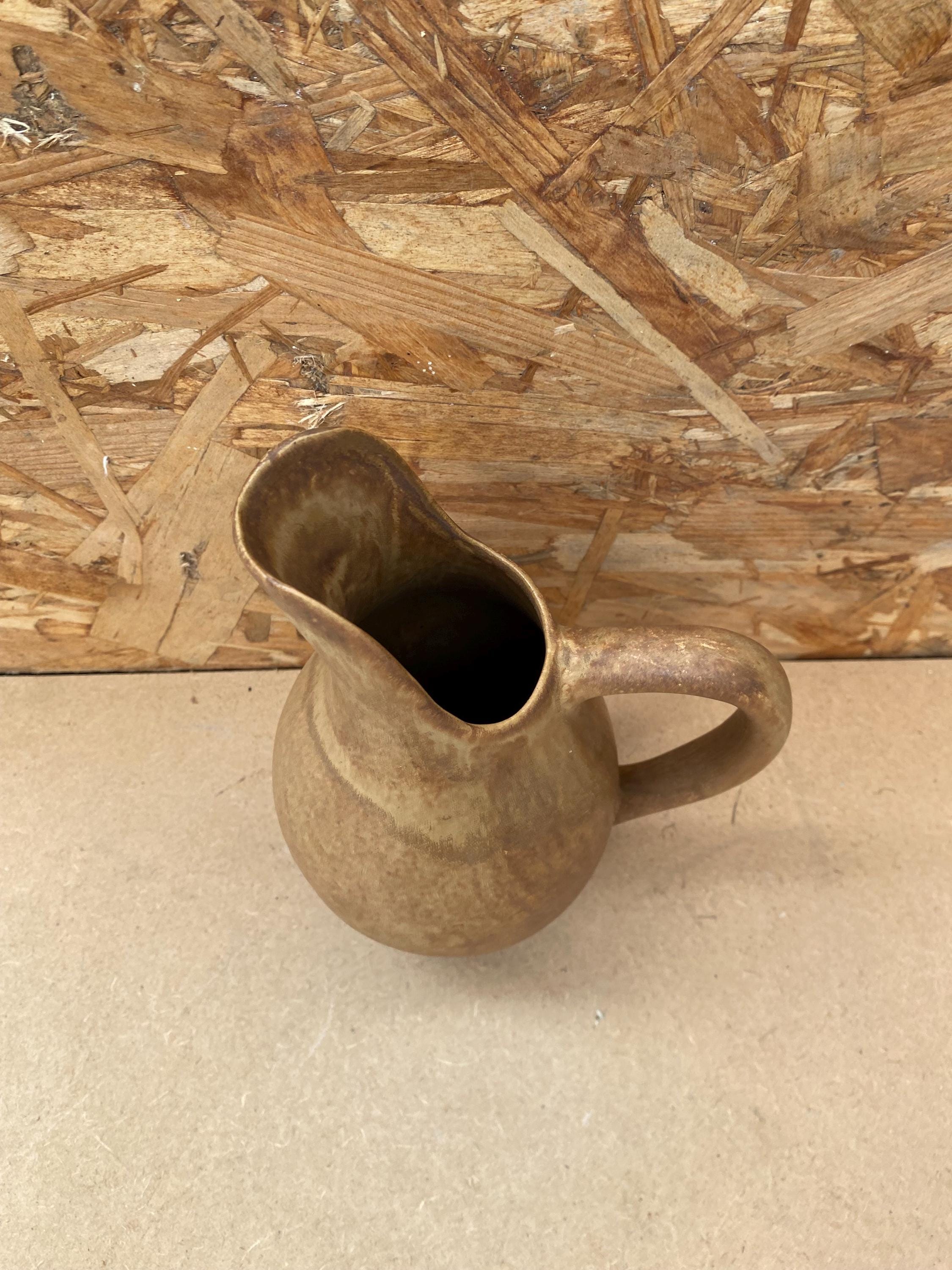 Antique Vintage Beige Glazed Ceramic Pitcher #B496 - Etsy