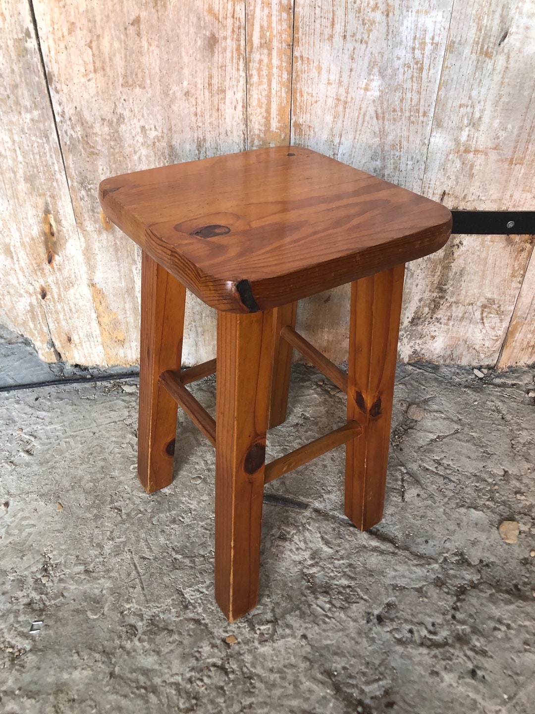 Old Vintage Light Wood Stool A565 - Etsy UK