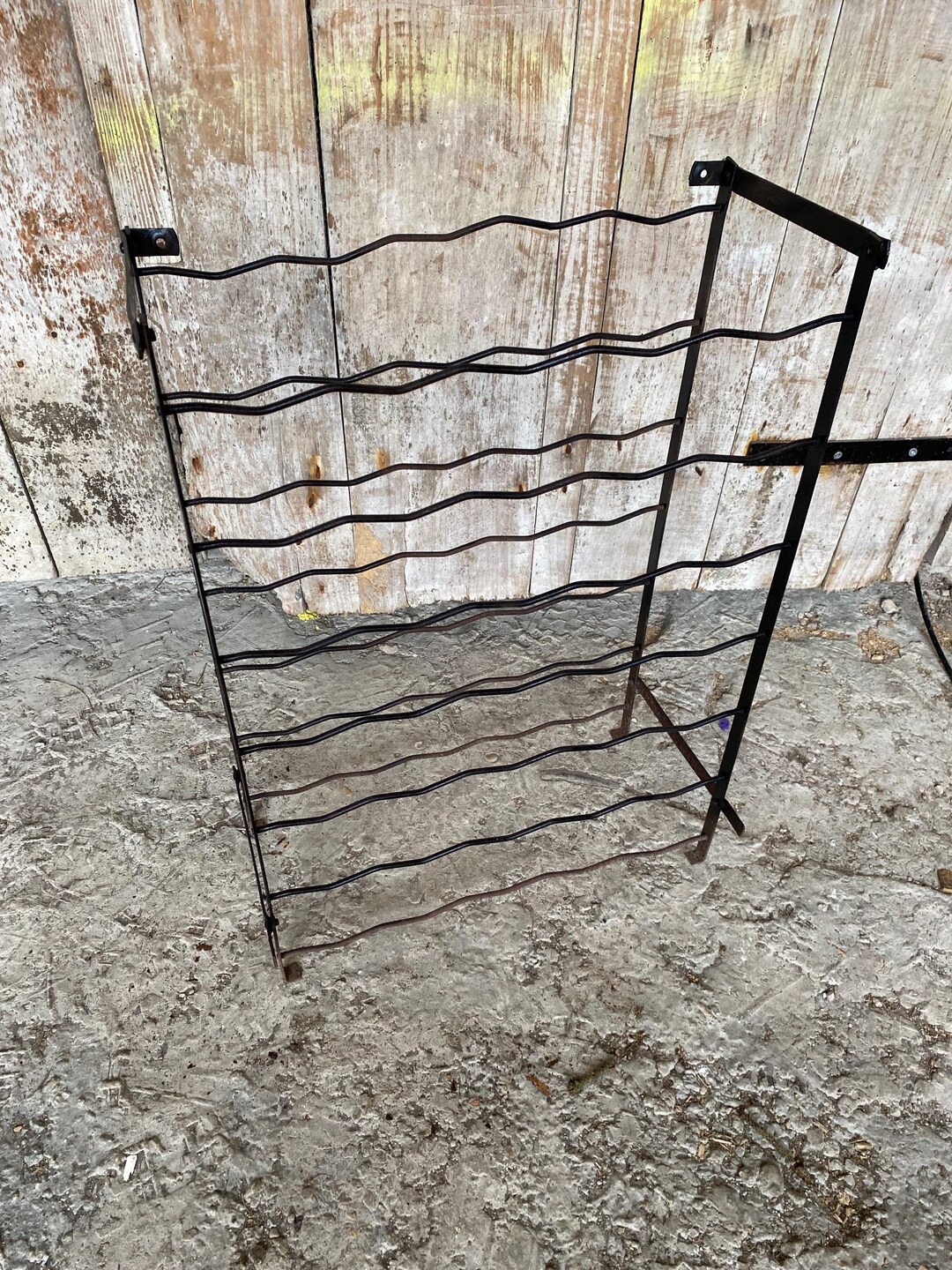 Antique Wine Rack Wine Cellar Black Metal Cabinet Vintage Kitchen #C427 ...