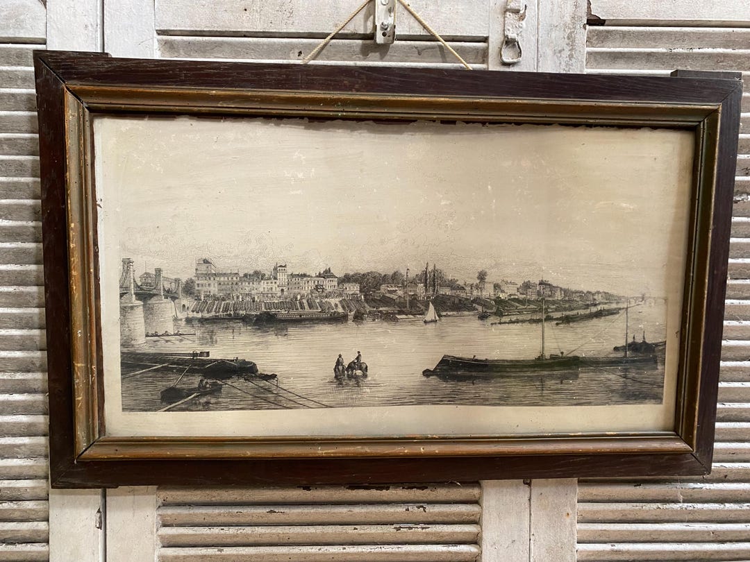 Old Etching Charles Michel GEOFFROY 19th Paris + Wooden Frame #B532 - Etsy