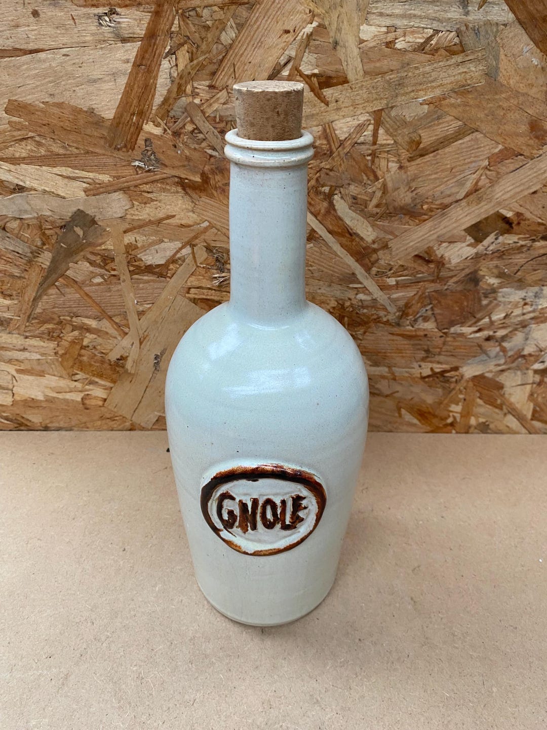 Old Bottle GNOLE Stoneware Grand Feu Beige Art Table Service Vintage ...