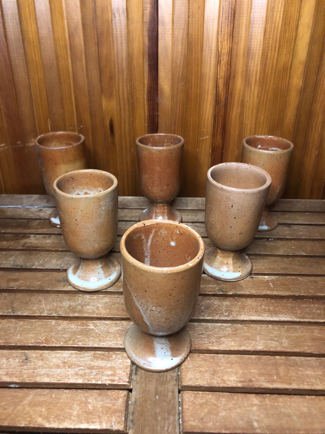 Set of 6 Mazagrans Beige Stoneware Mugs Made in France Vintage #A598 ...