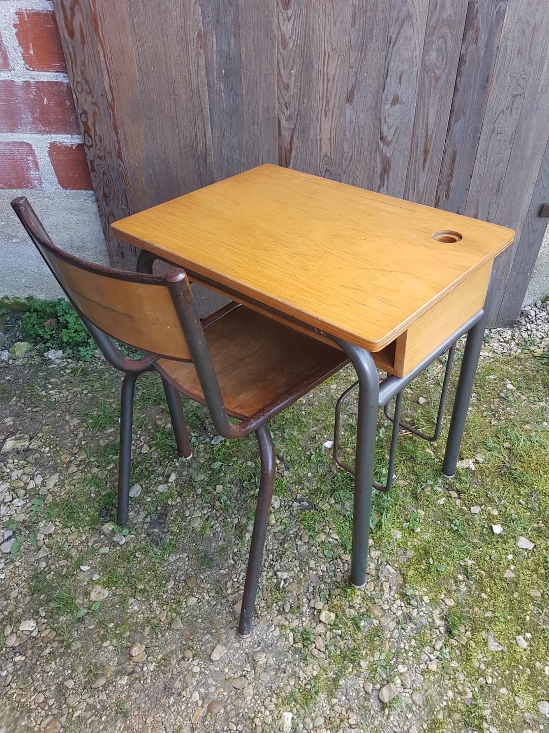 Old School Desk Chair MULLCA 510 Tube Metal & Wood A648 - Etsy