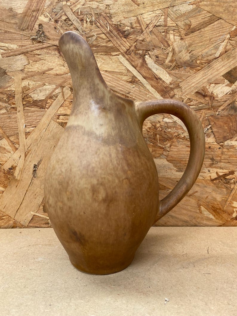 Antique Vintage Beige Glazed Ceramic Pitcher #B496 - Etsy